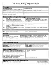 AP World History DBQ Worksheet Fillable 2 Docx AP World History DBQ Worksheet Prompt