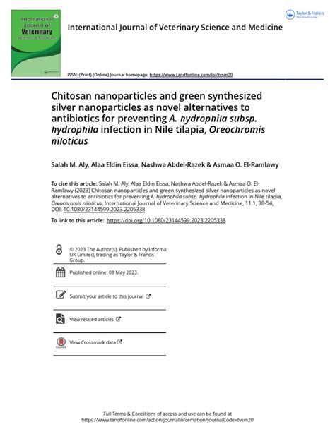 Chitosan Nanoparticles And Green Synthesized Silver Nanoparticles As