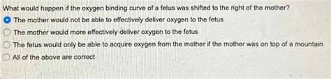 Solved What Would Happen If The Oxygen Binding Curve Of A