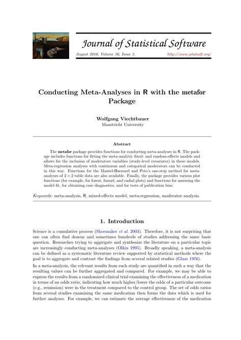 conducting meta analysis using metafor packages