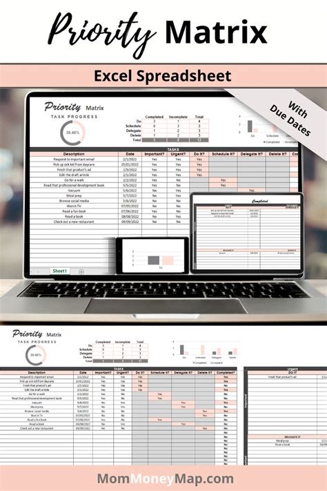 Priority Matrix Excel Spreadsheet With Due Dates Excel Spreadsheets Spreadsheet Excel