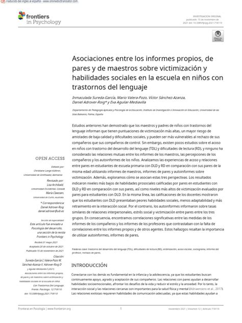 Associations Between Self Peer And Teacher Reports Of Victimization And Social Skills In
