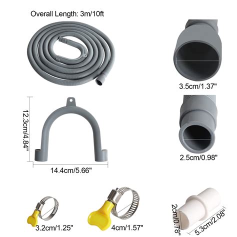 Snapklik Universal Washing Machine Drain Hose Extension Kit Includes Ft Corrugated And