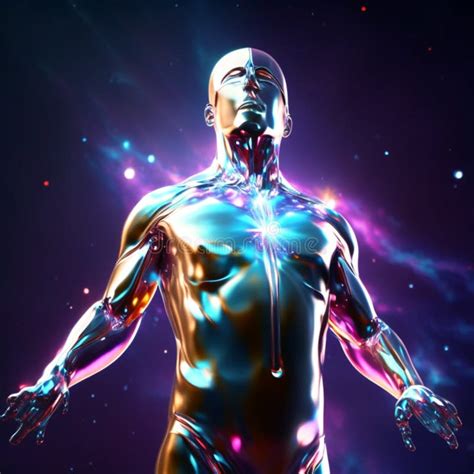 3d Rendering Of A Male Cyborg In A Futuristic Space Suit Ai Generated