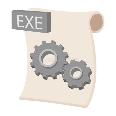EXE Extension Text File Icon Cartoon Style Stock Illustration