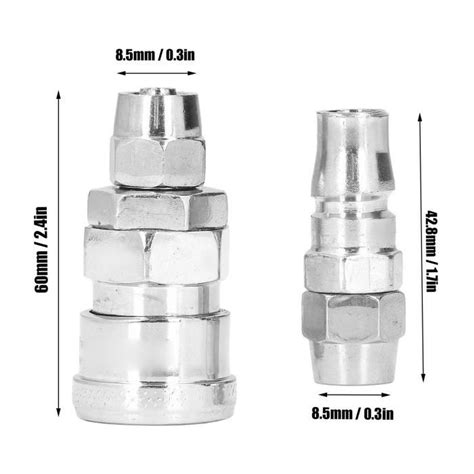 Jit 5 Ensembles De Raccords Pneumatiques à Connexion Rapide En Acier Inoxydable Nickelé Tube De