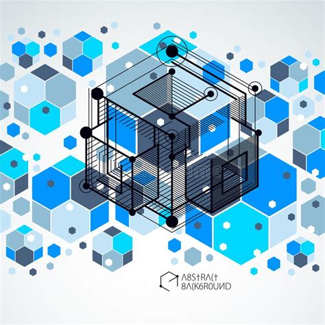 Vector Of Abstract Geometric 3d Cube Pattern And Blue Background Stock Vector Illustration Of
