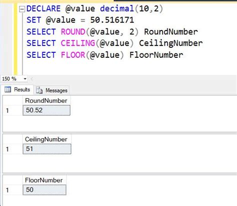Difference Between Round Ceiling And Floor In Sql Developer