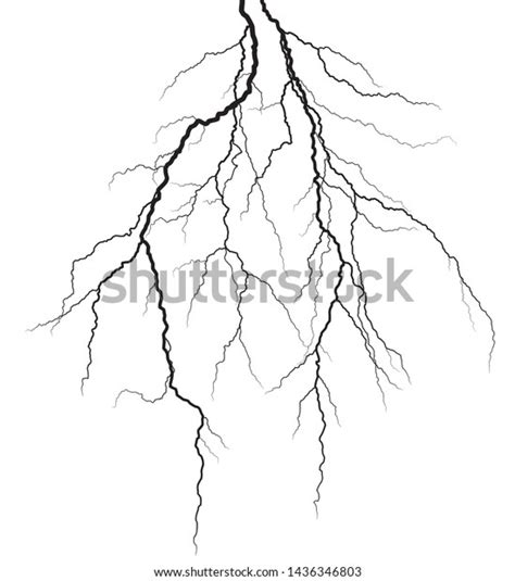 Lightning Stroke Night Sky Stock Vector Royalty Free 1436346803