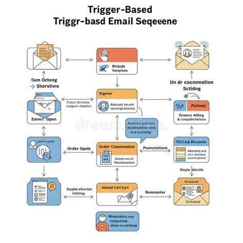 Flowchart Illustrating A Trigger Based Email Sequence The Process Involves Various Stock