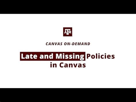 Late And Missing Policies In Canvas Youtube