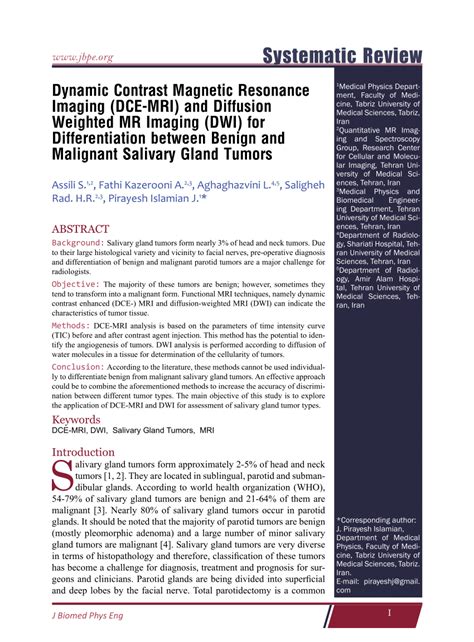 Pdf Dynamic Contrast Magnetic Resonance Imaging Dce Mri And