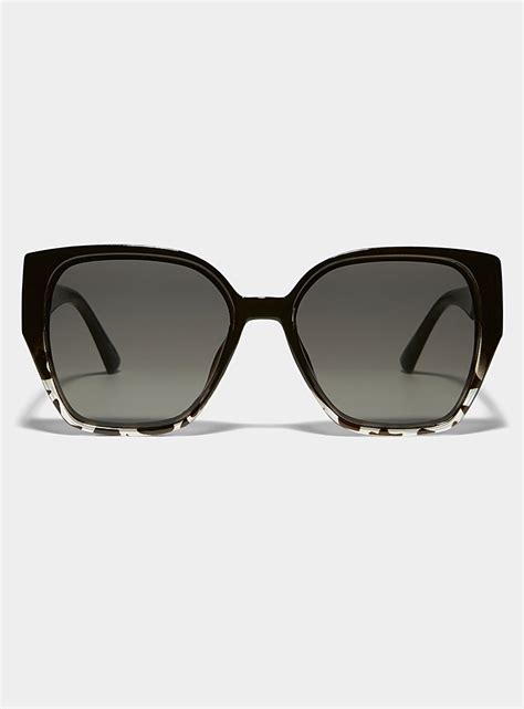 Tortoiseshell Accent Round Sunglasses Simons Shop Womens