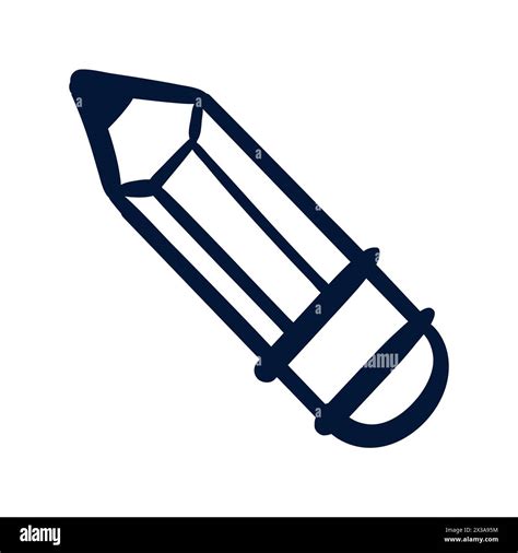 Pencil Icon Vector Pencil Scribble Line Hand Drawn School Pencil