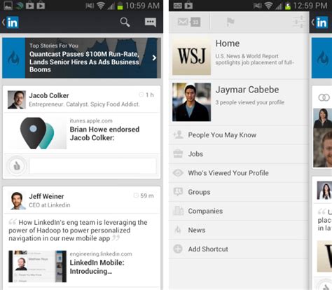linkedin for android review powerful professional networking on the go
