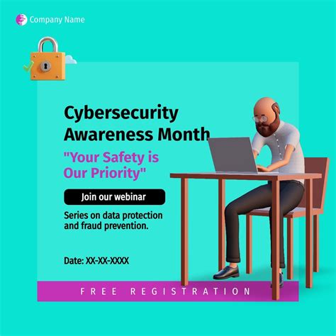 Cybersecurity Awareness Linkedin Post Template Visme