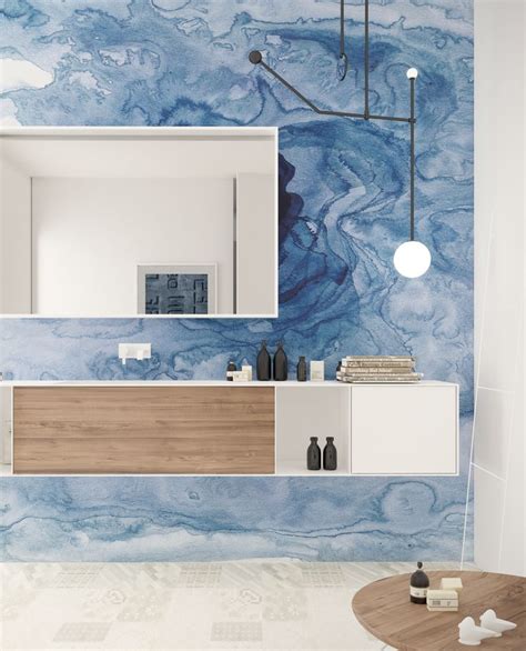 Дизайнерські шпалери Theo Wallpapers Bathroom Wallpaper Lighted