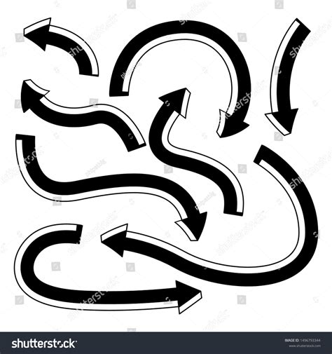 Arrow Line Vector Illustration Set Stock Vector Royalty Free