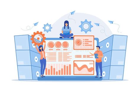 Laptop With Data Visualization Software And Developers Working Big