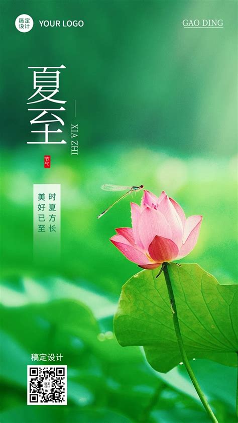 夏至节气祝福排版手机海报素材 花瓣网