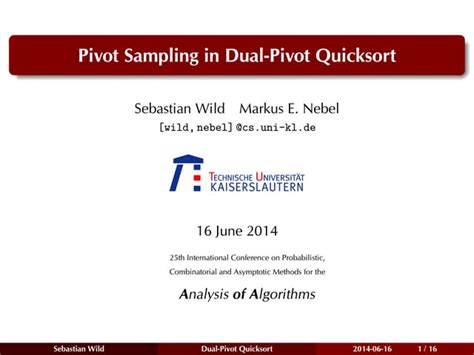 Pivot Sampling In Dual Pivot Quicksort Pdf
