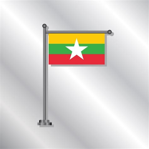 미얀마 국기 템플릿의 그림 프리미엄 벡터