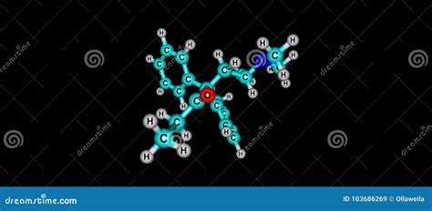 Methadone Molecular Structure Isolated On Black Stock Illustration