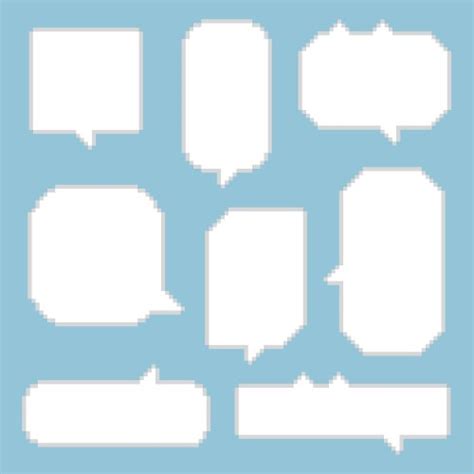 Set Of Game 8 Bit Text Box Pixel Speech Bubble Vector Image
