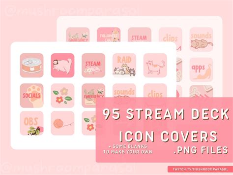 Cute Cats Stream Deck Icons Pink Etsy