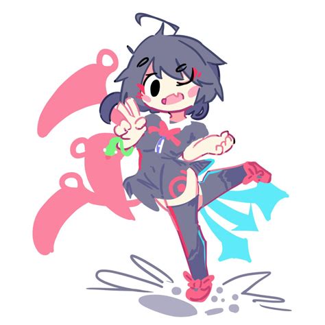Safebooru 1girl Ahoge Asymmetrical Wings Black Dress Black Eyes Black