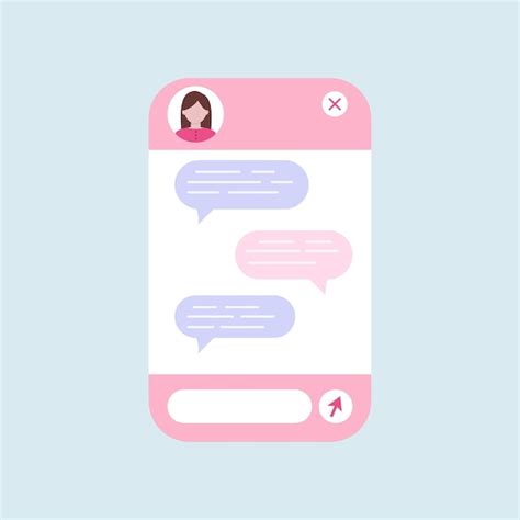Fenêtre De Dialogue De Chat Bot Avec Icône Femme Isolée Vecteur Premium