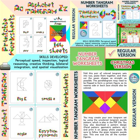 Alphabet And Number Tangram Puzzle Worksheets Made By Teachers