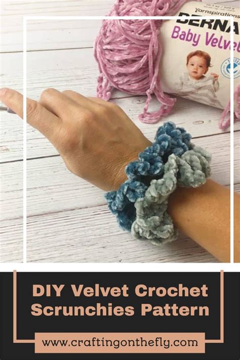 DIY Velvet Crochet Scrunchies Pattern Crochet Scrunchies Diy Diy