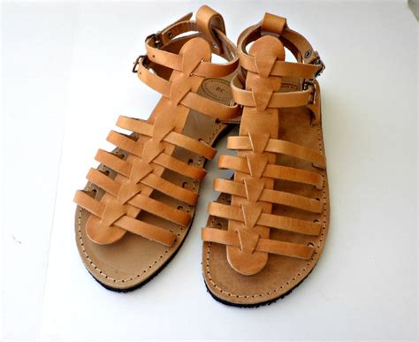Ancient Greek Leather Sandals Gladiator Sandalsspartan Etsy
