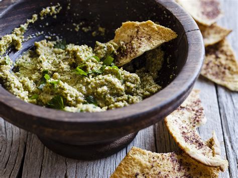 Green Olive Tapenade With Sumac Pitta Crisps Womens Weekly Food