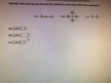 Solved Identify What Main Group Element X Could Form Each Chegg Com