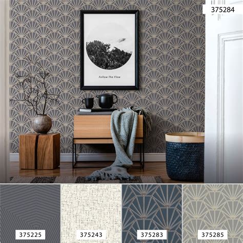 Daniel Hechter 6 Geometrische Tapete Blau Gold 375284