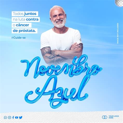 Plantilla De Redes Sociales De Conciencia De Noviembre Azul 3d