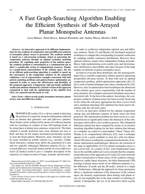 Pdf A Fast Graph Searching Algorithm Enabling The Efficient Synthesis Of Sub Arrayed Planar