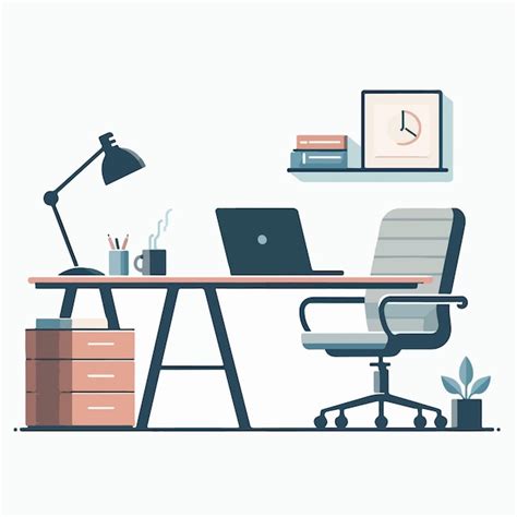 Premium Vector Flat Design Illustration Of Simple Workspace Decoration