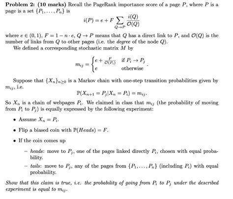 Solved Problem 2 10 Marks Recall The Pagerank Importance