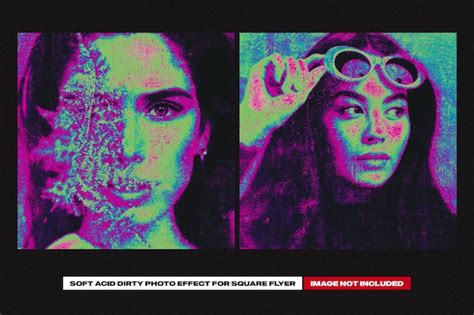 Premium Psd Soft Acid Dirty Photo Effect For Square
