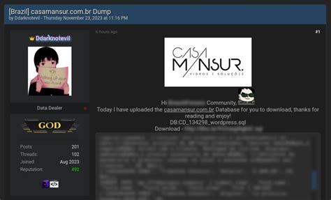 Ahmed Mohamed El Sayed On Linkedin Brazil Databreach Dataleak Cti Darkweb