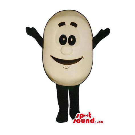 White Cute Potato Vegetable Food Mascot With Large Smile SpotSound Mascots In Canada US