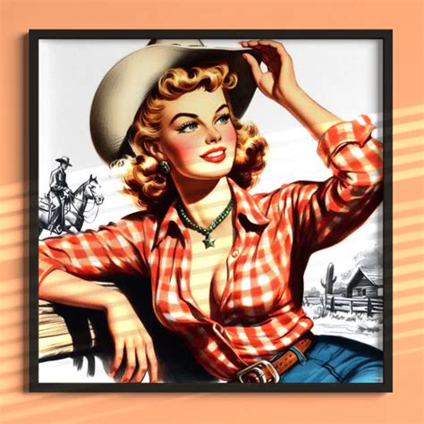 Vintage Cowgirl Pin Up Poster Zazzle