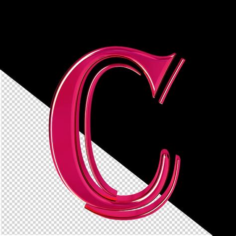 Premium Psd Pink 3d Symbol Letter C