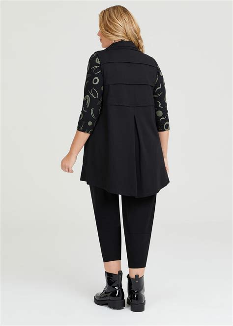 Shop Plus Size Stevie Bamboo Ponte And Pleather Vest Black Taking Shape Au