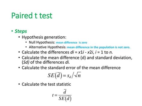 T Distribution Paired And Unpaired T Test PPTX