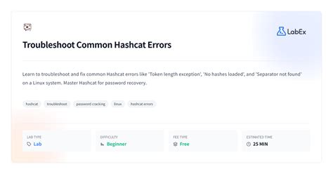 Troubleshoot Common Hashcat Errors In Linux Labex