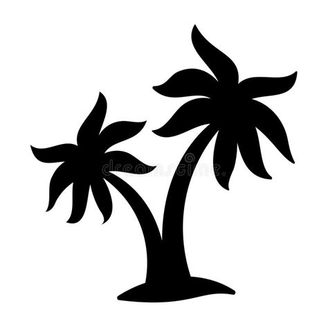 Coconut Tree Silhouette Summer Sunset Sea Design Stock Vector